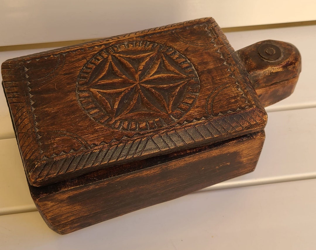Antique Wooden Hand Carved Kitchenware Spice Box Hand Carved - Etsy