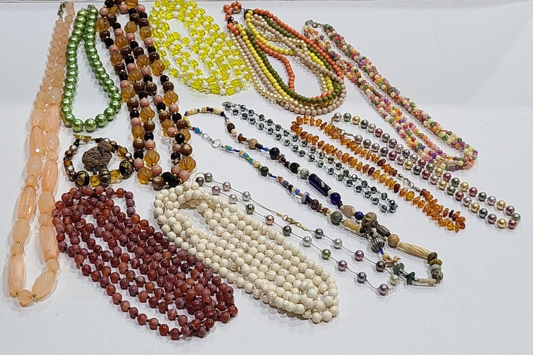 Vintage and Modern Fall Colors Fashion Bead Jewelry Lot of 15 Pieces ...