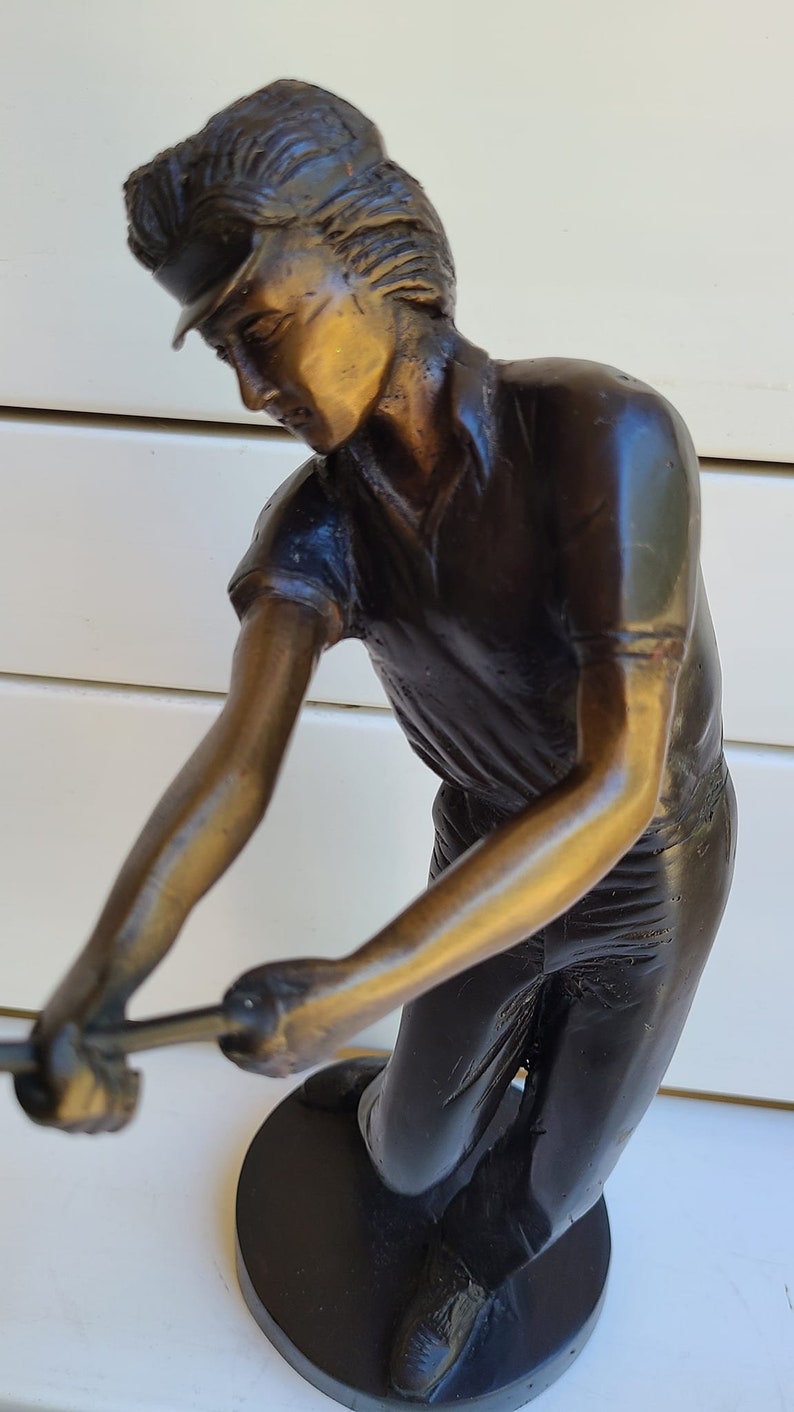 Vintage Bronze Sculpture Figurine Statue Art Golfer Swing Golf Hand ...