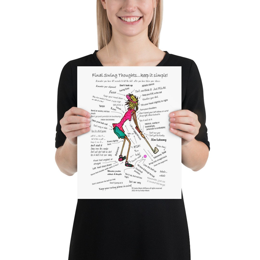 Swing Thoughts Funny Golf Gift for Women Poster 4 Various Sizes Women ...