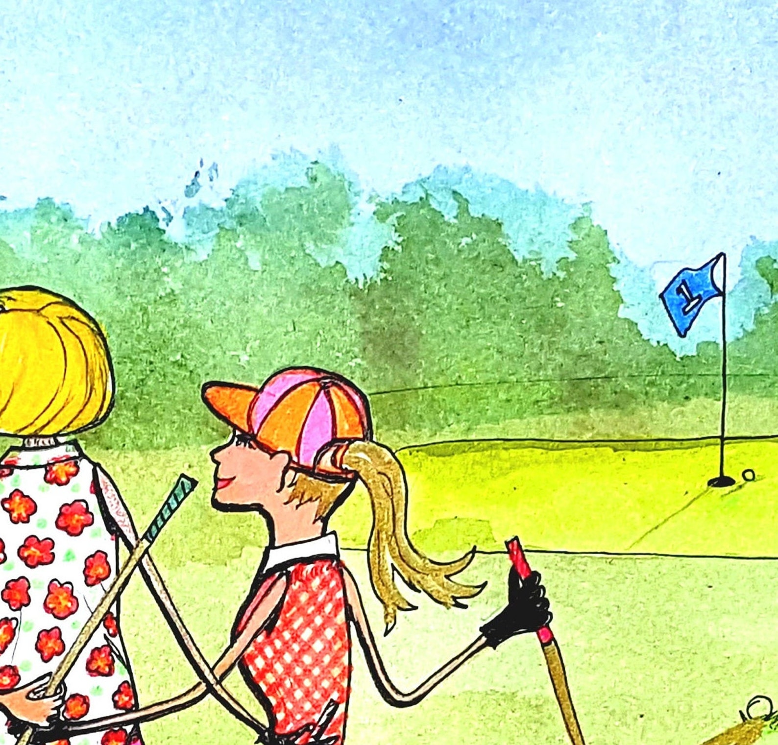 Golf Gift Women Friends GOLF Note Cards Set of 4,8,12 Women Golfers ...