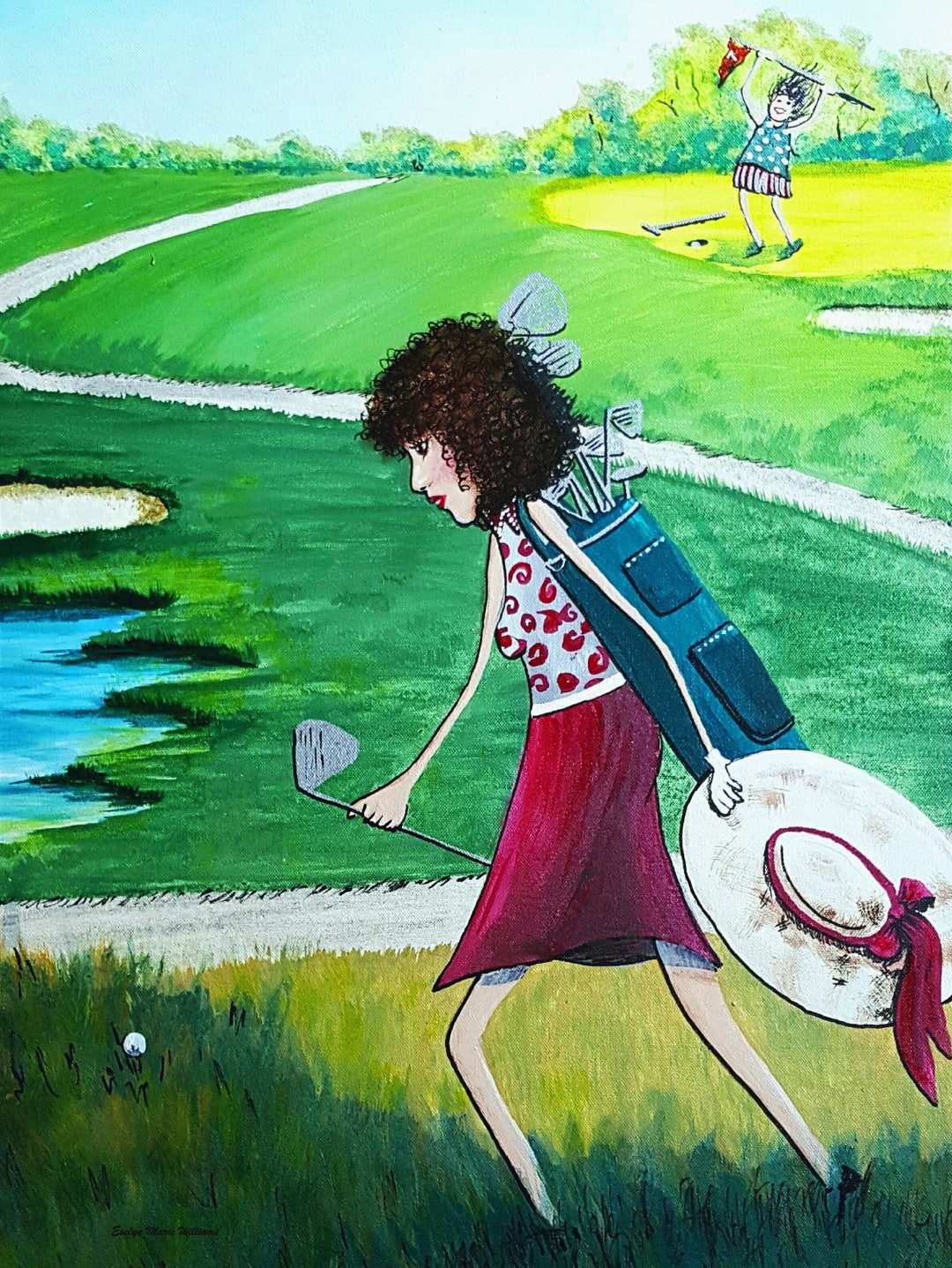 Golf Lady Note Cards: Humorous Women's Golf Art Prints, Set of 4 - Etsy