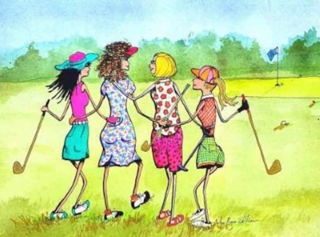 Golf Gift Women Friends GOLF Note Cards Set of 4,8,12 Women Golfers ...