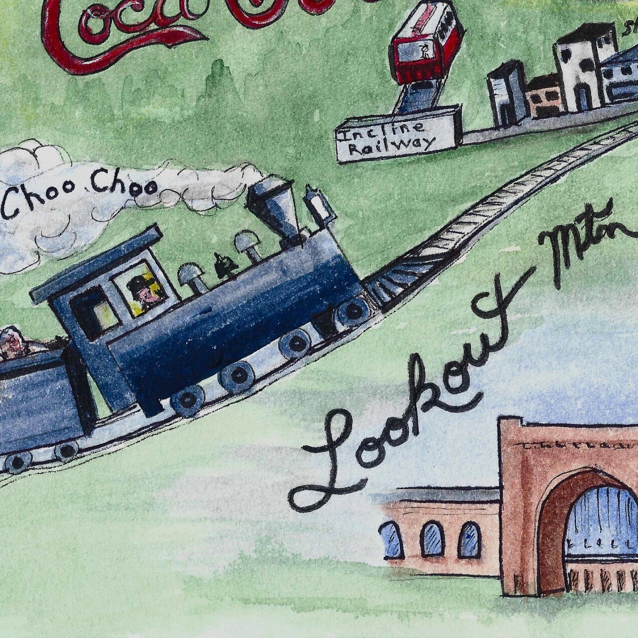 Chattanooga Art Choo Choo Art Print Rock City Ruby Falls Incline ...