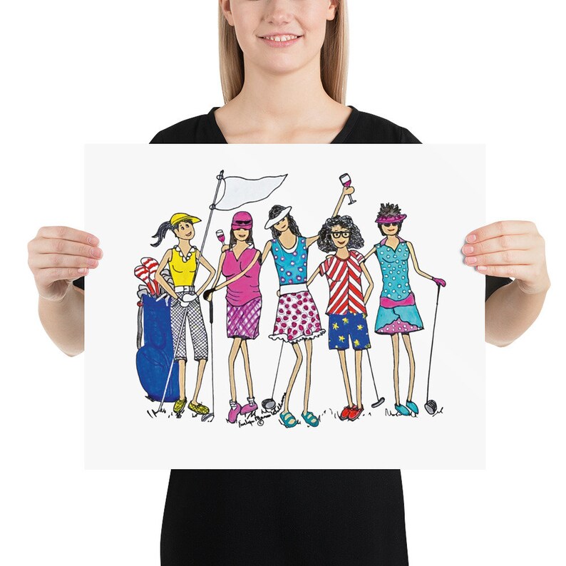 Women Golfers Poster: Tropical Golf Wall Art - Etsy