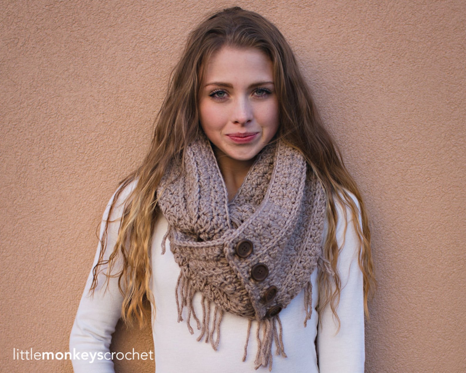 Crochet Pattern Fringe Infinity Scarf Fringe Infinity Scarf - Etsy España