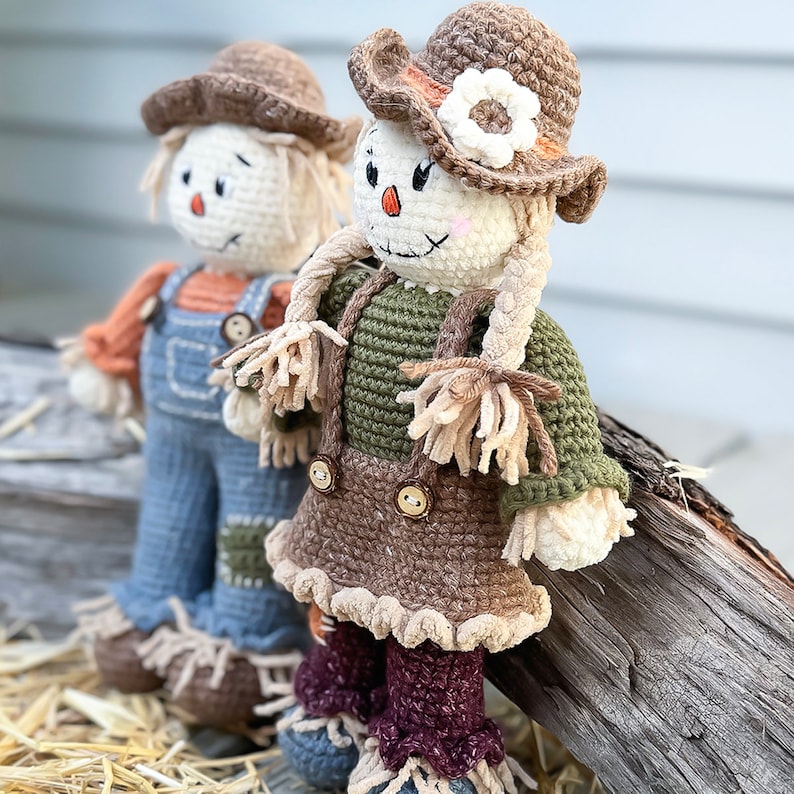 PDF PATTERN: Amigurumi Scarecrow Crochet Pattern, Autumn Scarecrow ...