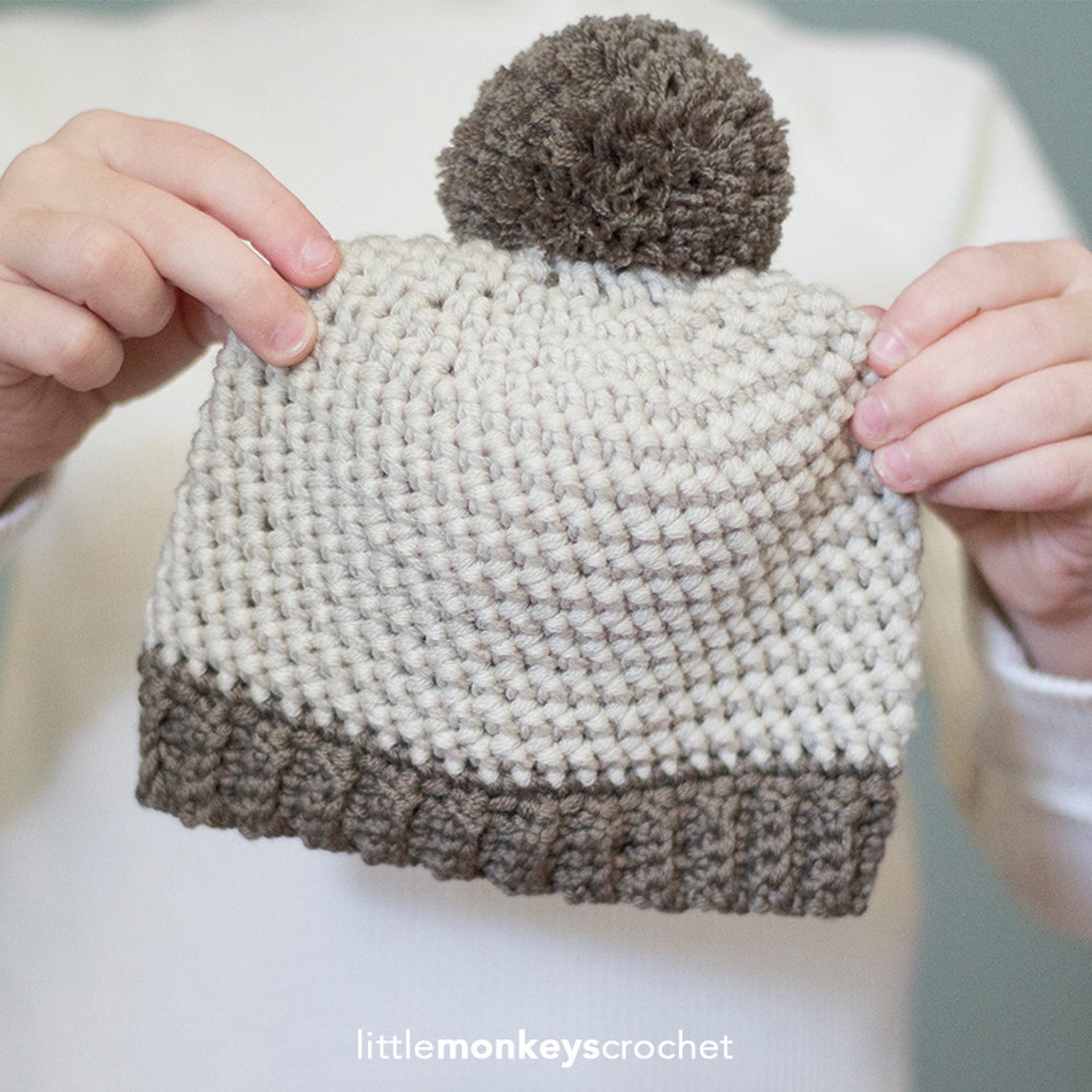 Crochet Pattern - Herringbone Baby Hat (baby Newborn Pom Pom Crochet ...