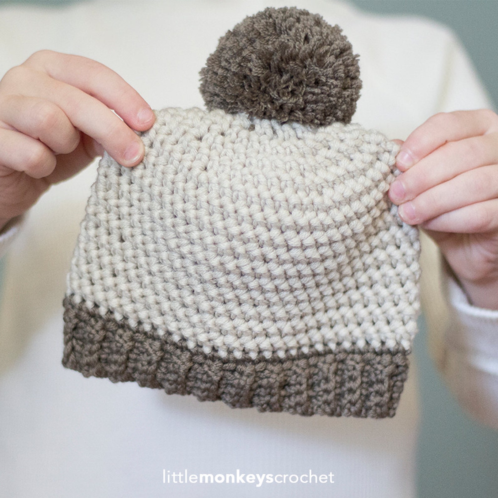 Crochet Pattern - Herringbone Baby Hat (baby Newborn Pom Pom Crochet ...