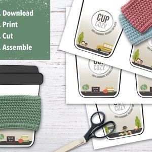 PRINTABLE: School-themed Cup Cozy Template, 3 Coordinating Designs for ...