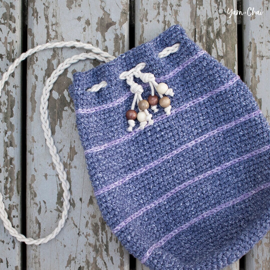 Pattern: Simple Drawstring Bag Crochet Pattern PDF (crochet Drawstring ...