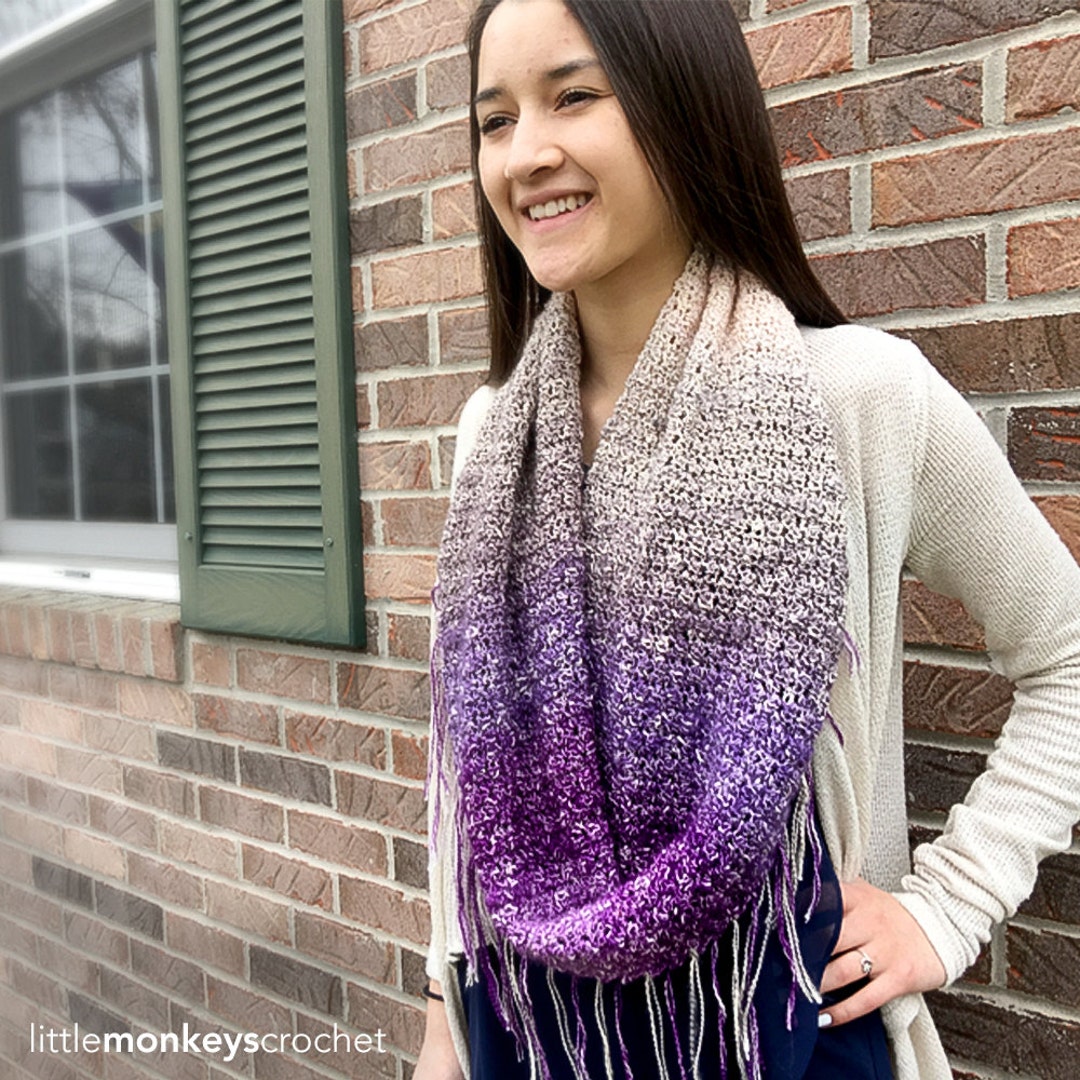 Crochet Pattern - Fringe Infinity Scarf (providence Infinity Scarf ...