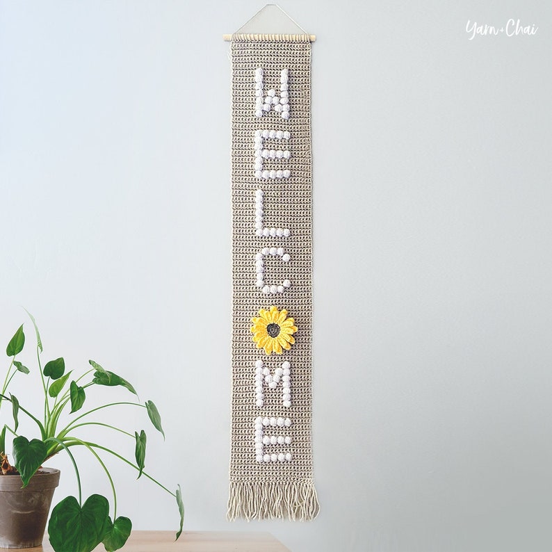 PDF PATTERN: Welcome Wall Hanging, Crochet Pattern, Color Chart ...