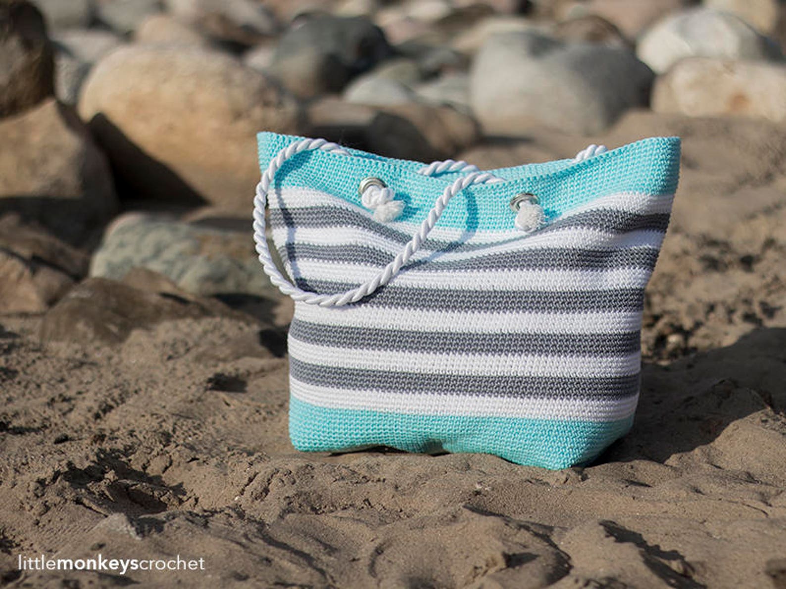 Crochet Beach Bag Pattern, Tote Bag Crochet (classic Beach Bag Crochet ...