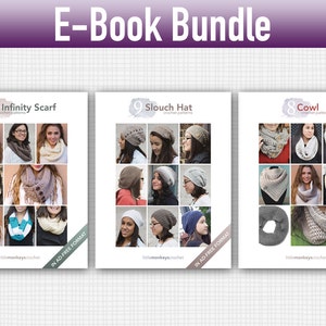 Crochet Pattern E-book Bundle: "9 Slouch Hats" + "8 Infinity Scarves ...