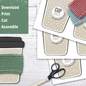 PRINTABLE: Cup Cozy Template, 3 Coordinating Designs for Printable ...