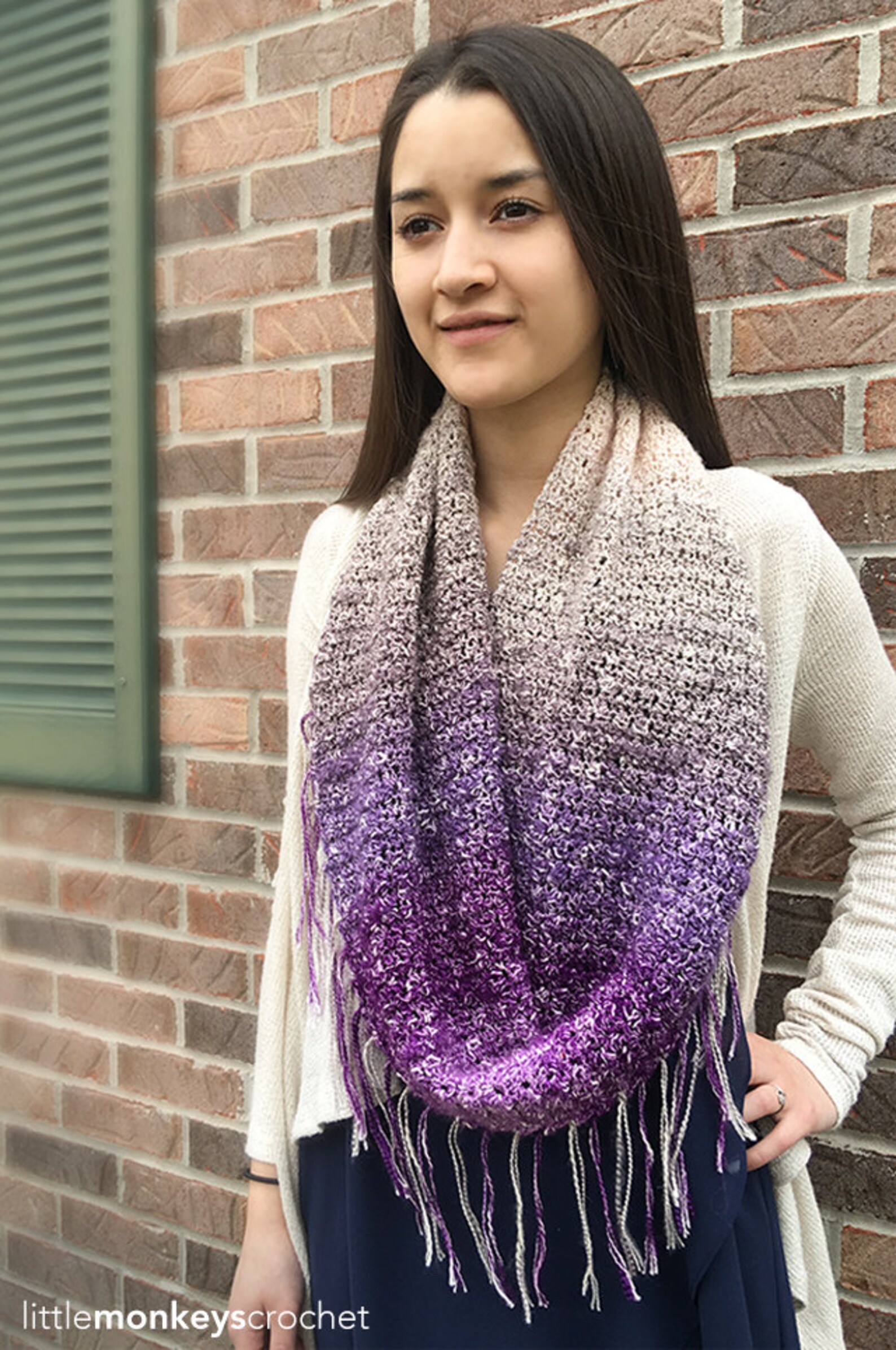 Crochet Pattern - Fringe Infinity Scarf (providence Infinity Scarf ...