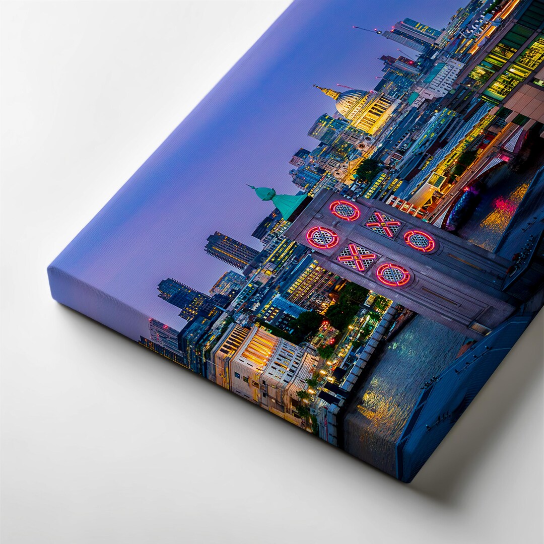 London Cityscape at Sunset Canvas Print | St Paul’s Cathedral & OXO ...