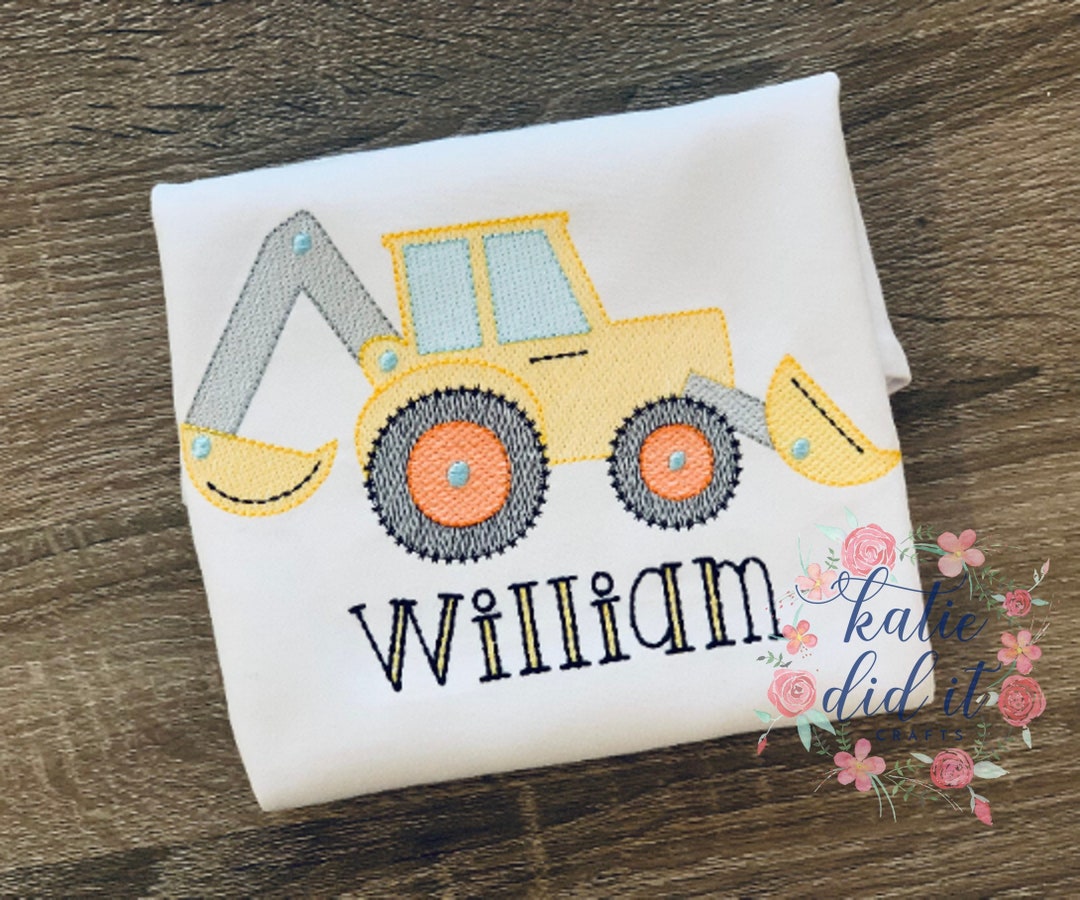 Loader Embroidery Shirt With Name, Construction Truck Shirt, Boys Truck ...