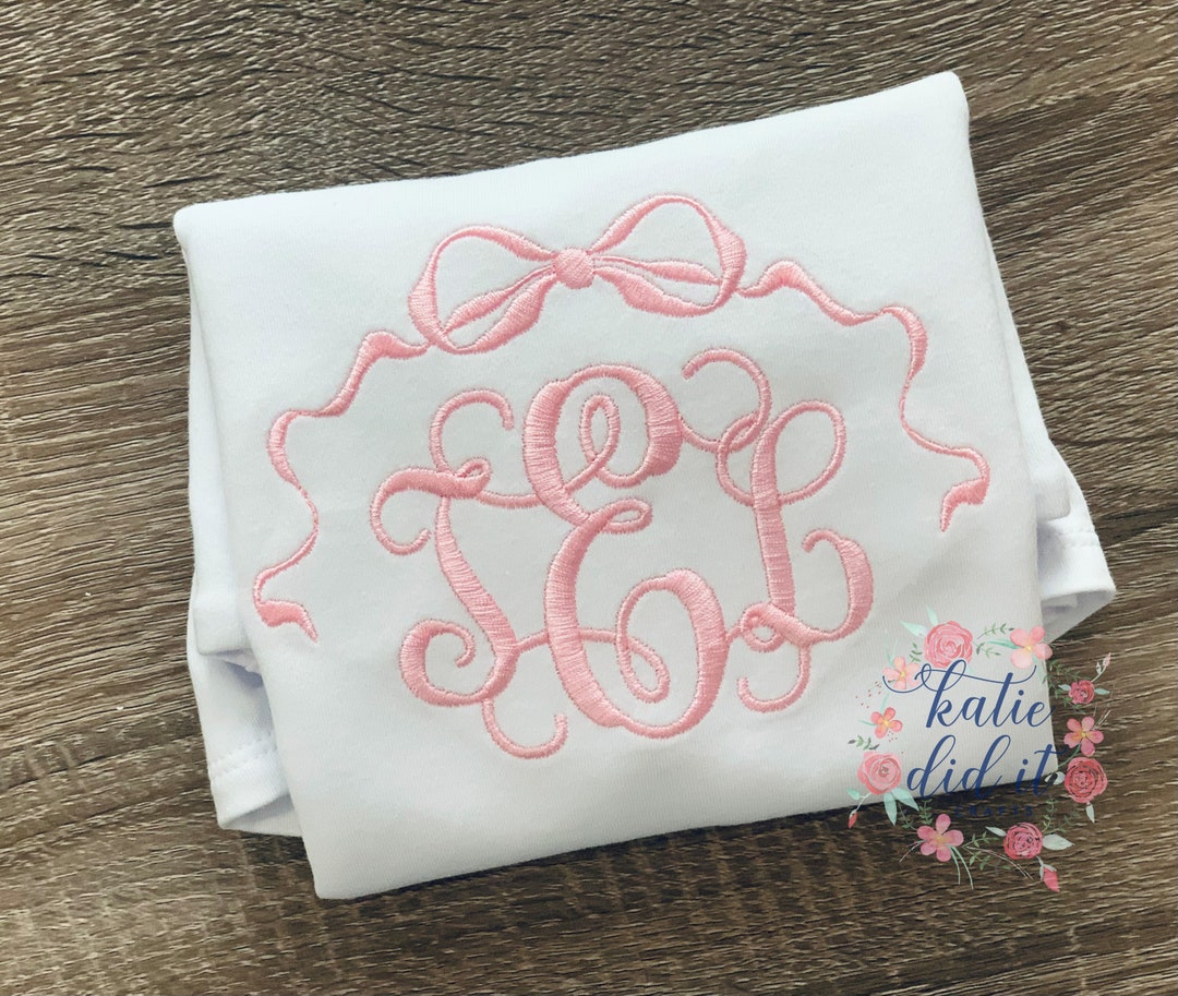 Monogram Embroidered Shirt, Ribbon, Easter, Gift, Girls Spring Shirt ...