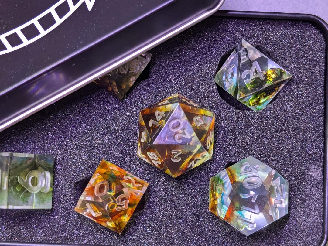 Tree Sprite Dice Petri Pour Dice Sharp-edged Dice TTRPG Set of 7 Custom ...