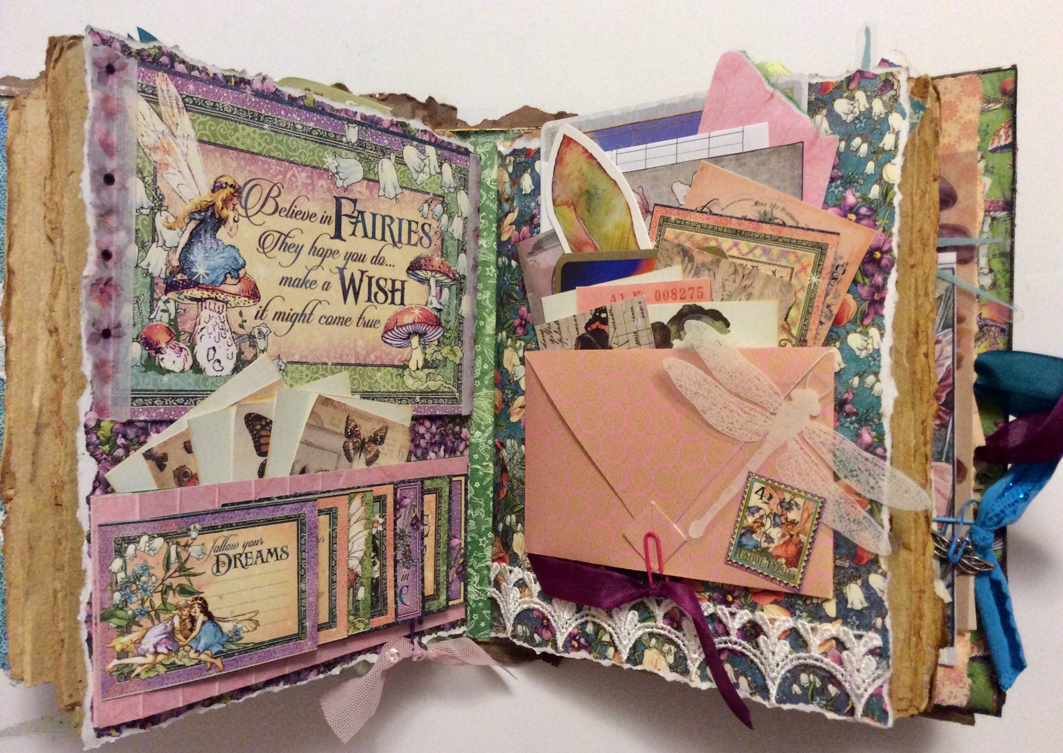 Beautiful Handmade Junk Journal Fairy With Deckle Paper 7x9x2.5” - Etsy