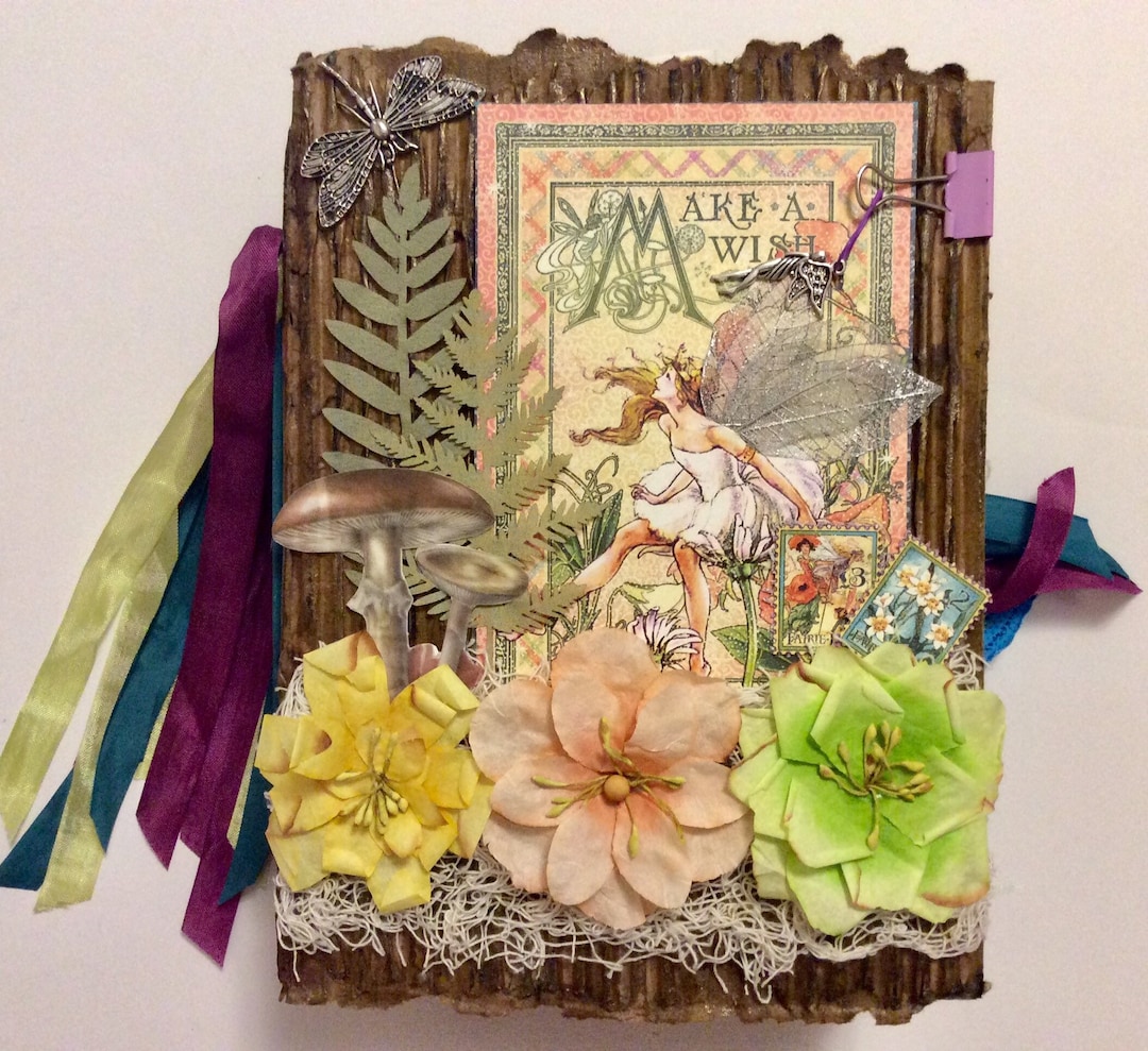 Beautiful Handmade Junk Journal Fairy With Deckle Paper 7x9x2.5” - Etsy