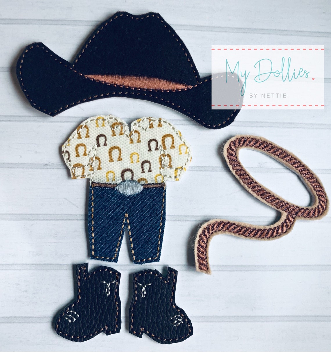 YEE HAW: Cowboy Outfit With Lasso Accessory for BOY Felt Dolls - Etsy
