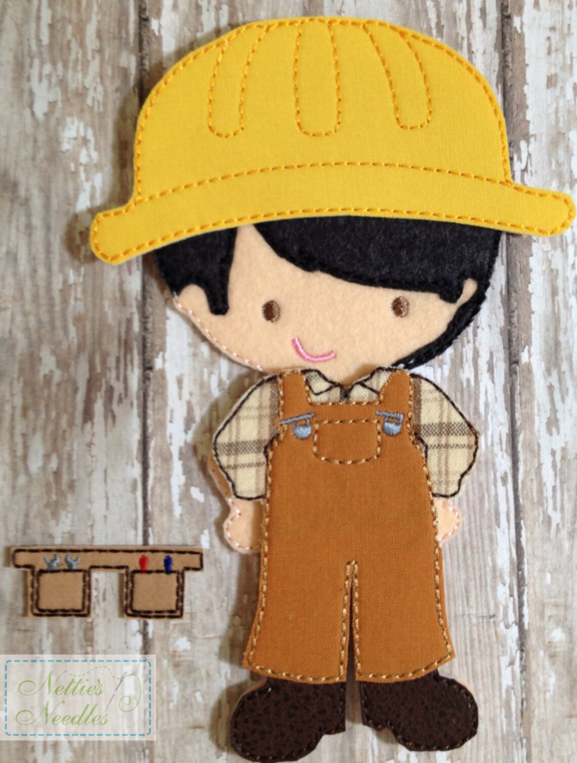 A Working Man: Felt Doll Construction Outfit - Etsy