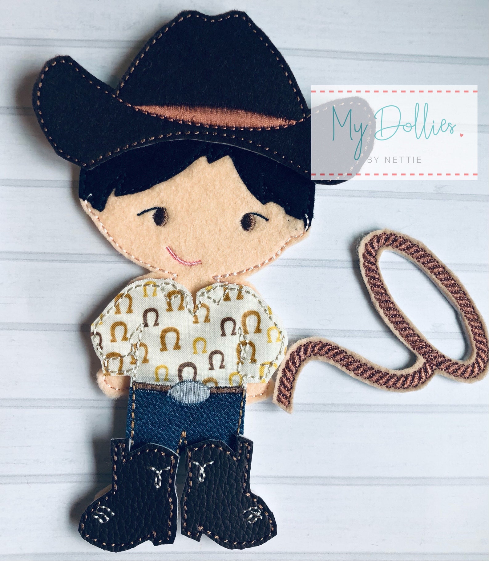 YEE HAW: Cowboy Outfit With Lasso Accessory for BOY Felt Dolls - Etsy