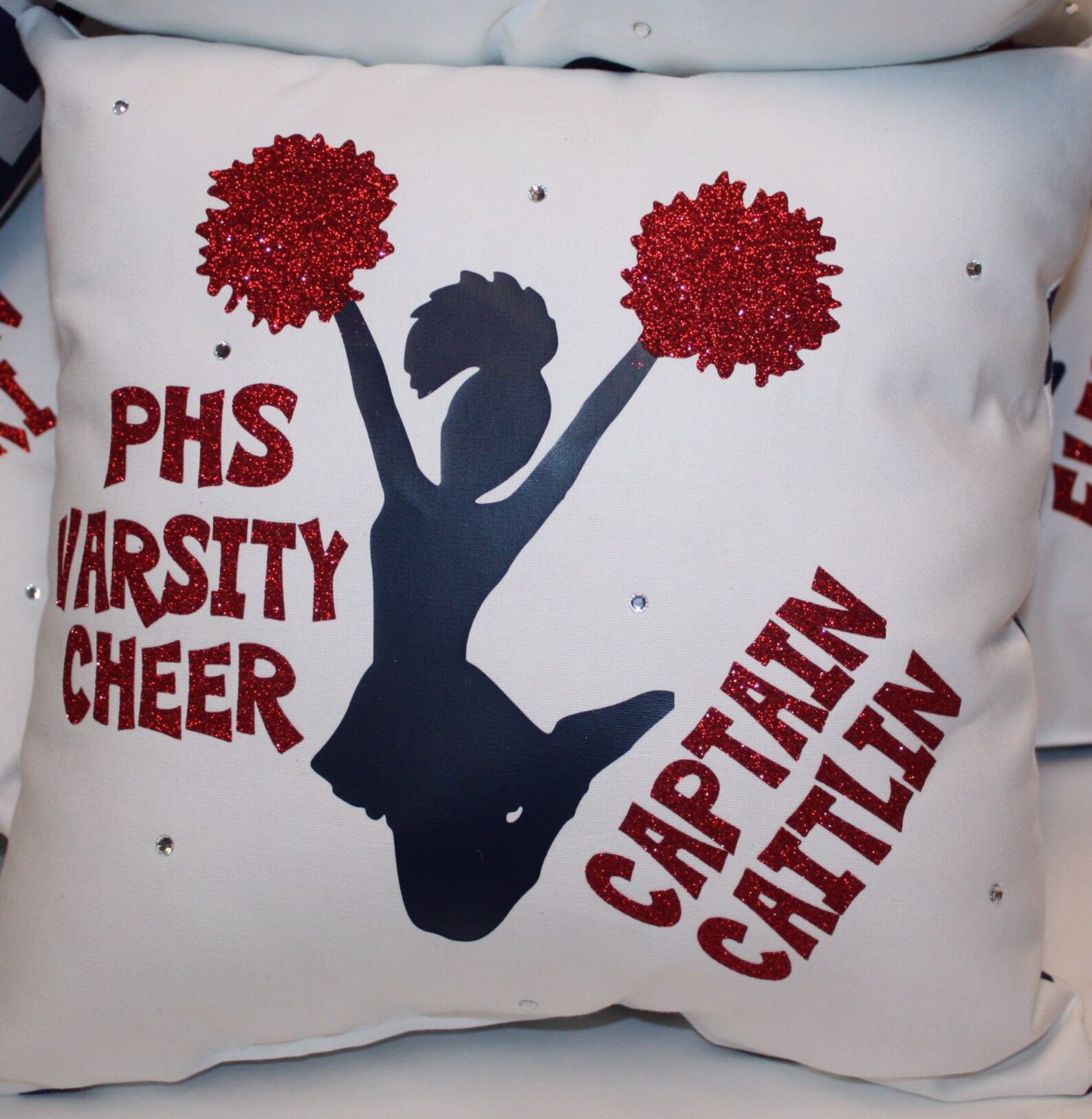 Cheerleader Gift PERSONALIZED CHEER PILLOW 3 Lines of Print | Etsy