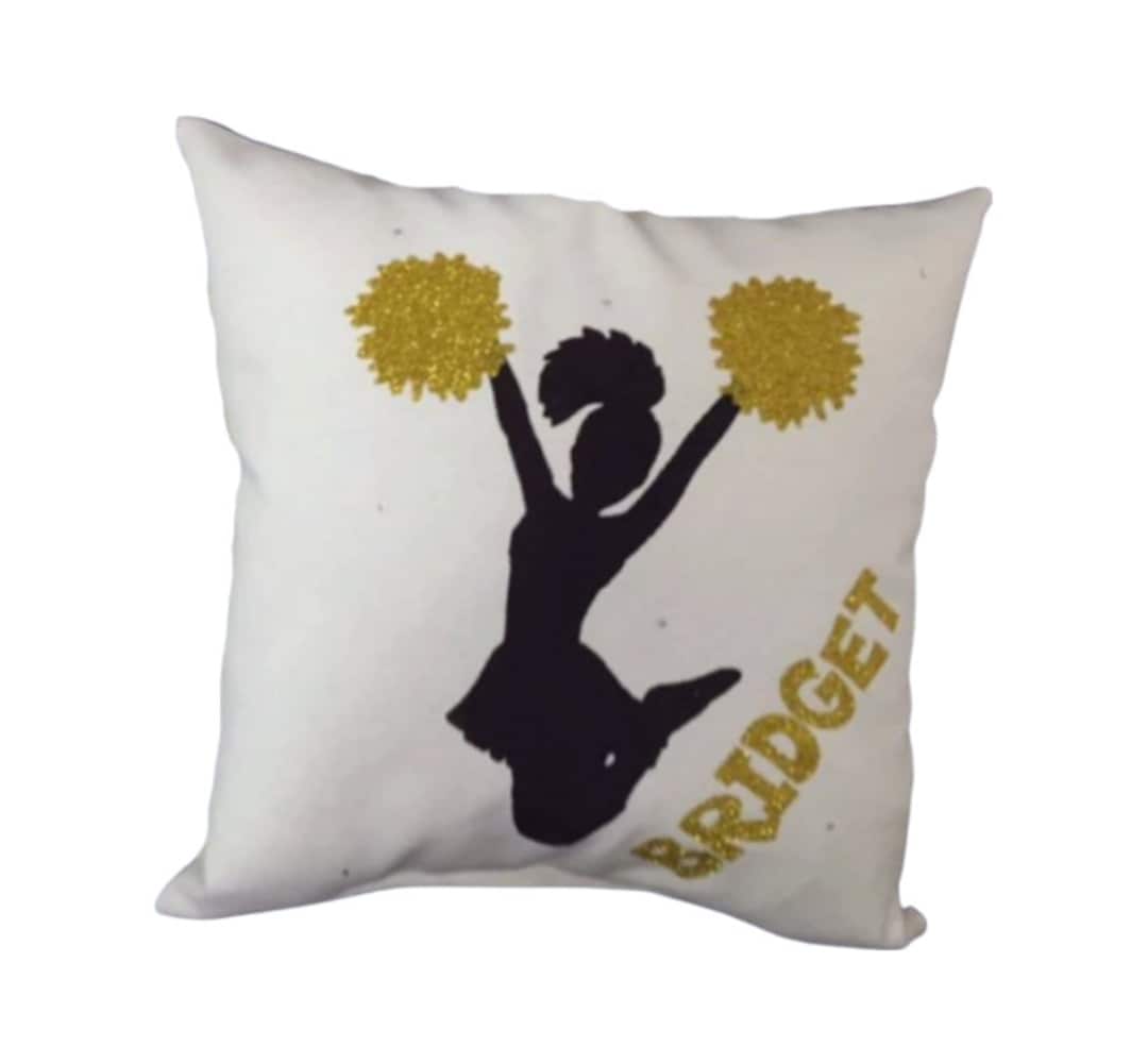 Personalized Cheerleader Pillow Glitter and Rhinestones Custom Cheer ...