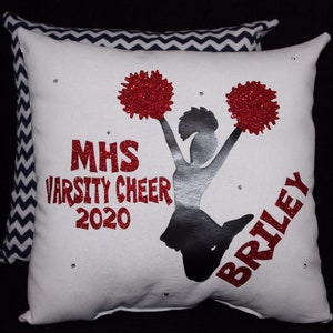 Cheerleader Gift PERSONALIZED CHEER PILLOW 3 Lines of Print Non Flaking ...