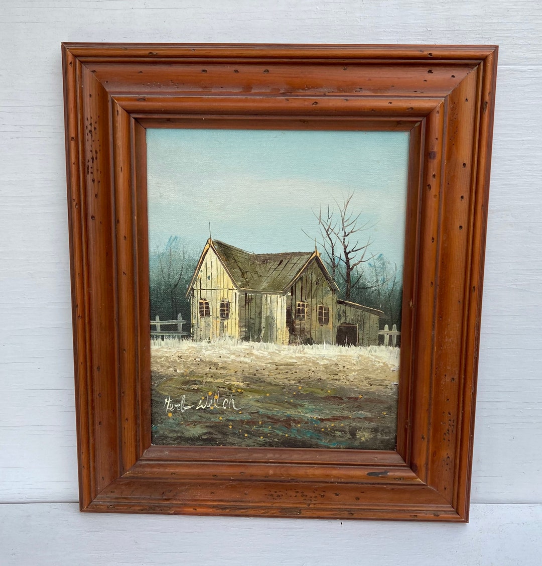 Vintage Herb Welch Barn Oil Painting - Etsy