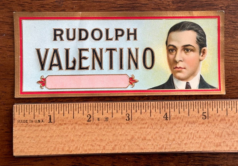 1920s Rudolph Valentino - Cigar Box Label - Unused - Ephemera ...