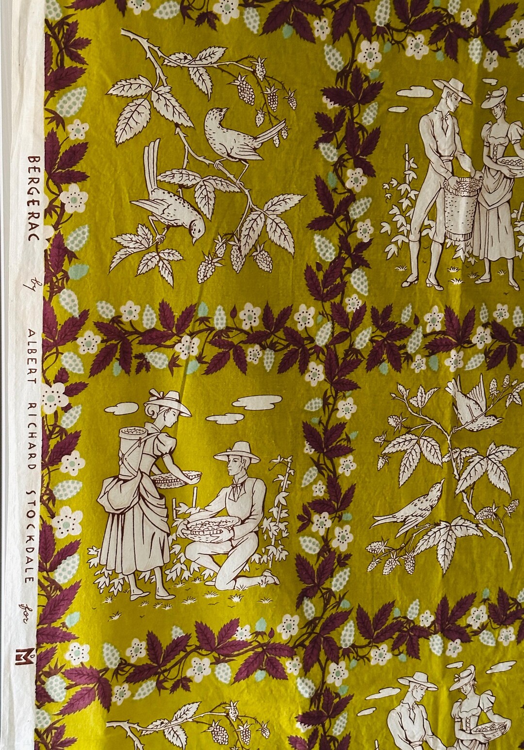 Albert Richard Stockdale Vintage Fabric – "bergerac" Vineyard Scene - Etsy