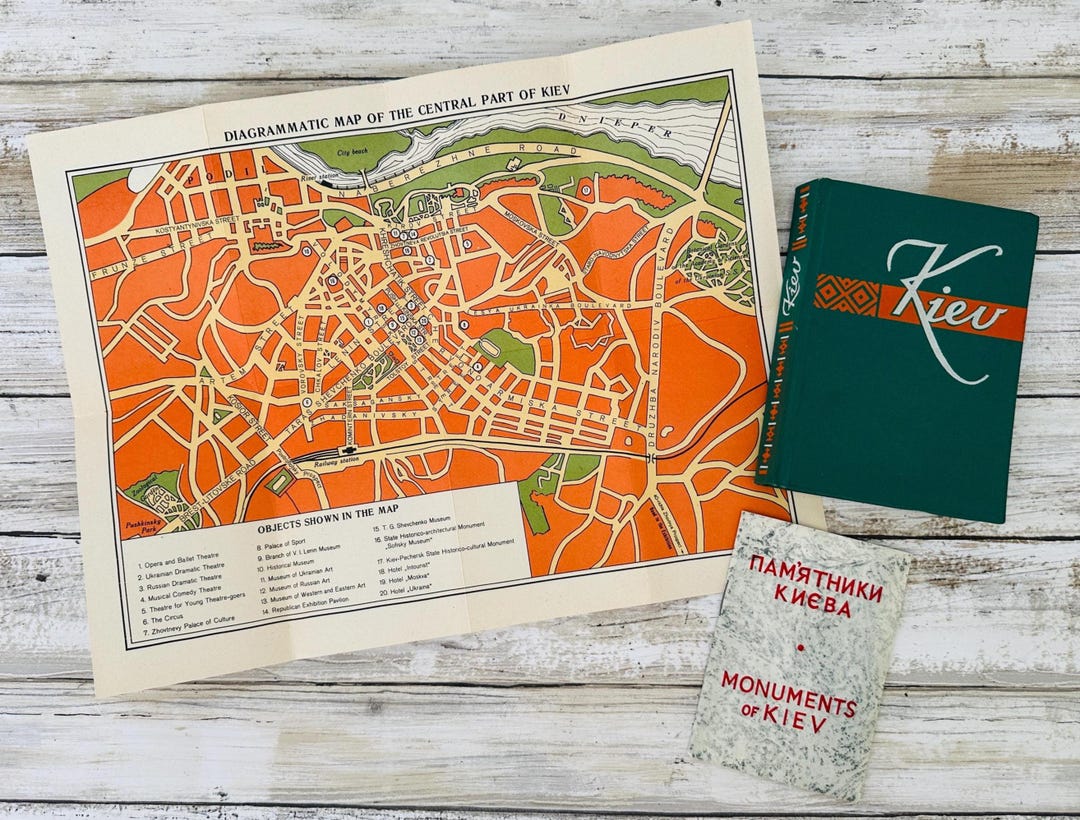 Vintage 1963 Kiev Guide and Directory With Fold-out Map – Soviet Era ...