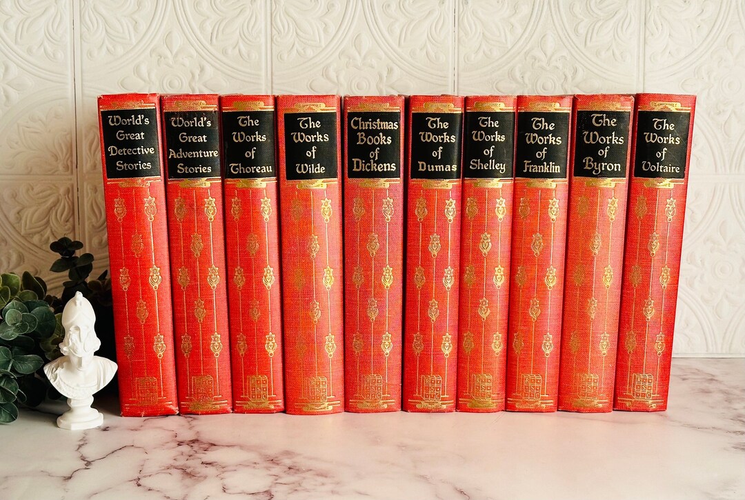Vintage Book Set Voltaire Thoreau Dickens Dumas Wilde Byron Black's ...