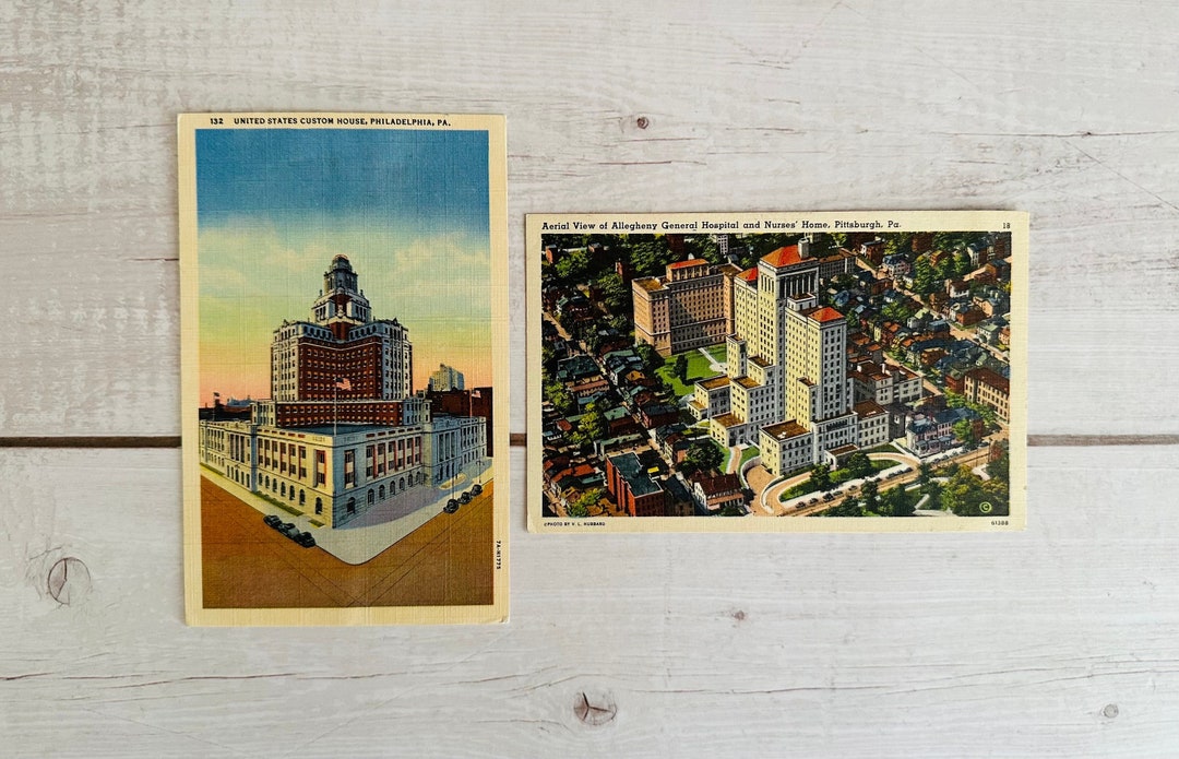 Pennsylvania Vintage Linen Postcards - Philadelphia and Pittsburgh ...
