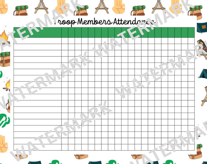 Printable Girl Scout Attendance Sheet - Etsy Canada