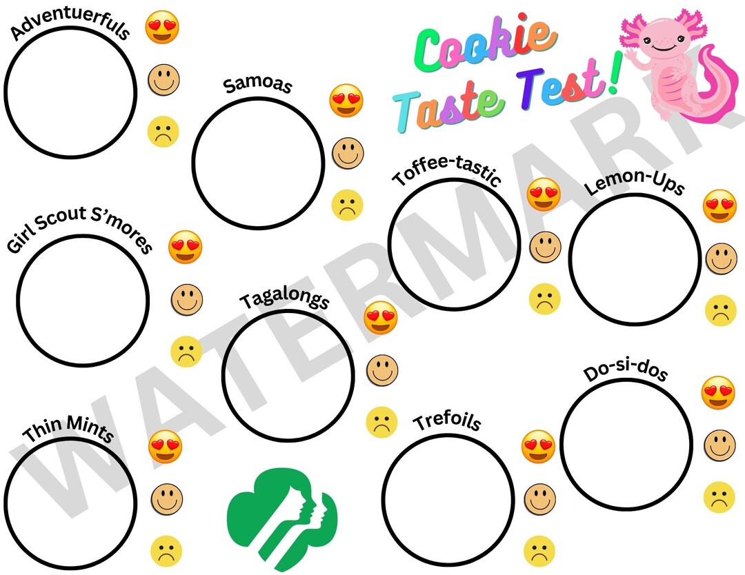 Girl Scout Cookie Taste Testing Sheet I Cookie Taste Testing I Girl ...