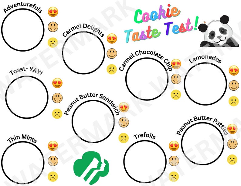 Girl Scout Cookie Taste Testing Sheet I Cookie Taste Testing I Girl ...