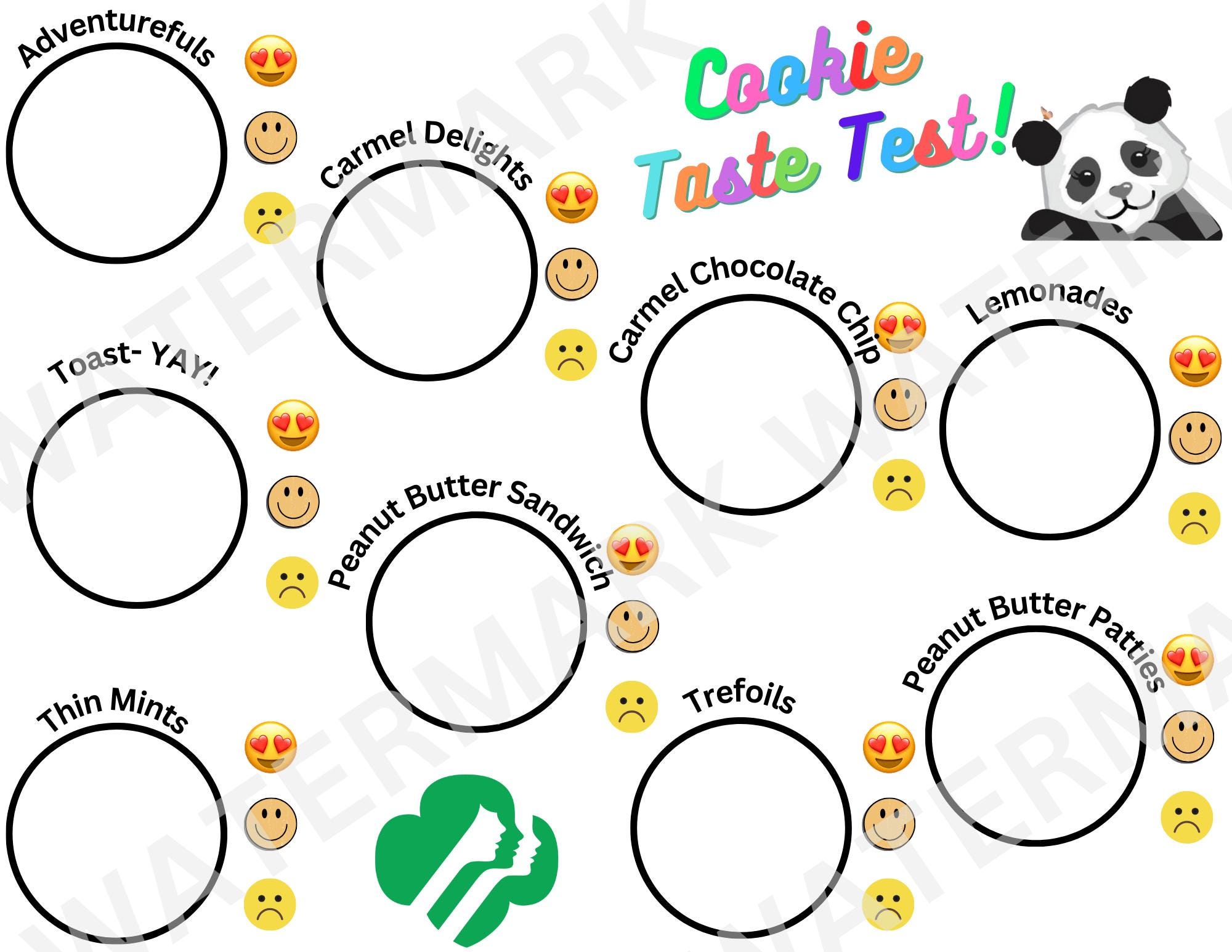 Girl Scout Cookie Taste Testing Sheet I Cookie Taste Testing I Girl ...