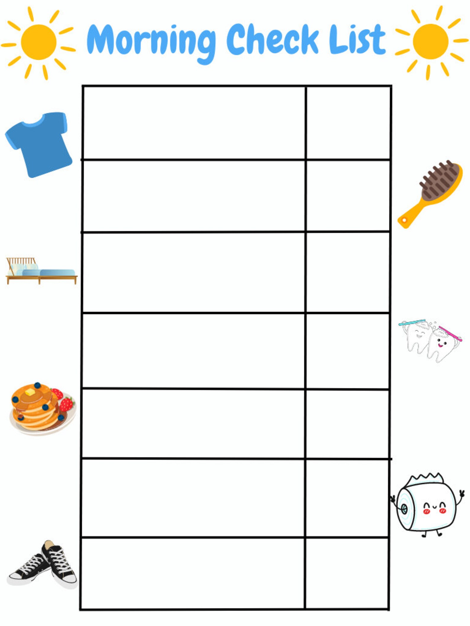 Kids Check List I Kids Chore List Printable L Daily Routine Check List ...