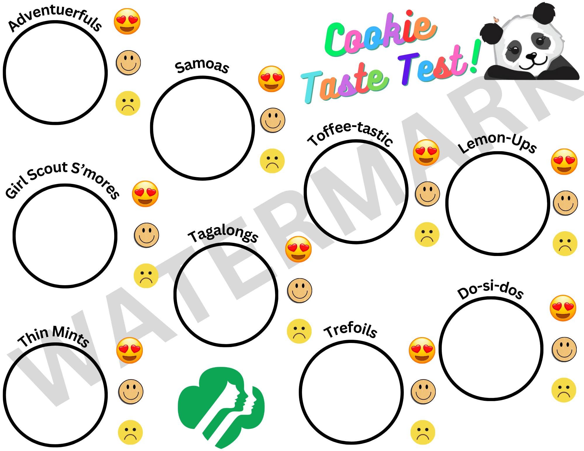 Girl Scout Cookie Taste Testing Sheet I Cookie Taste Testing I Girl ...