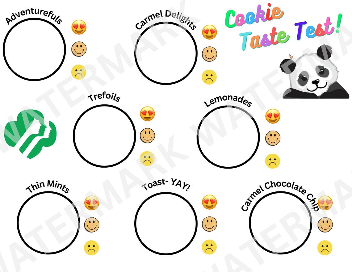 Girl Scout Cookie Taste Testing Sheet I Cookie Taste Testing I Girl ...