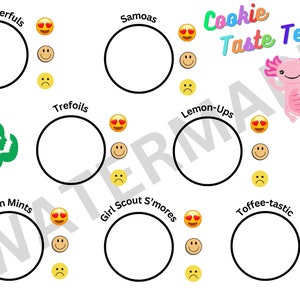 Girl Scout Cookie Taste Testing Sheet I Cookie Taste Testing I Girl ...