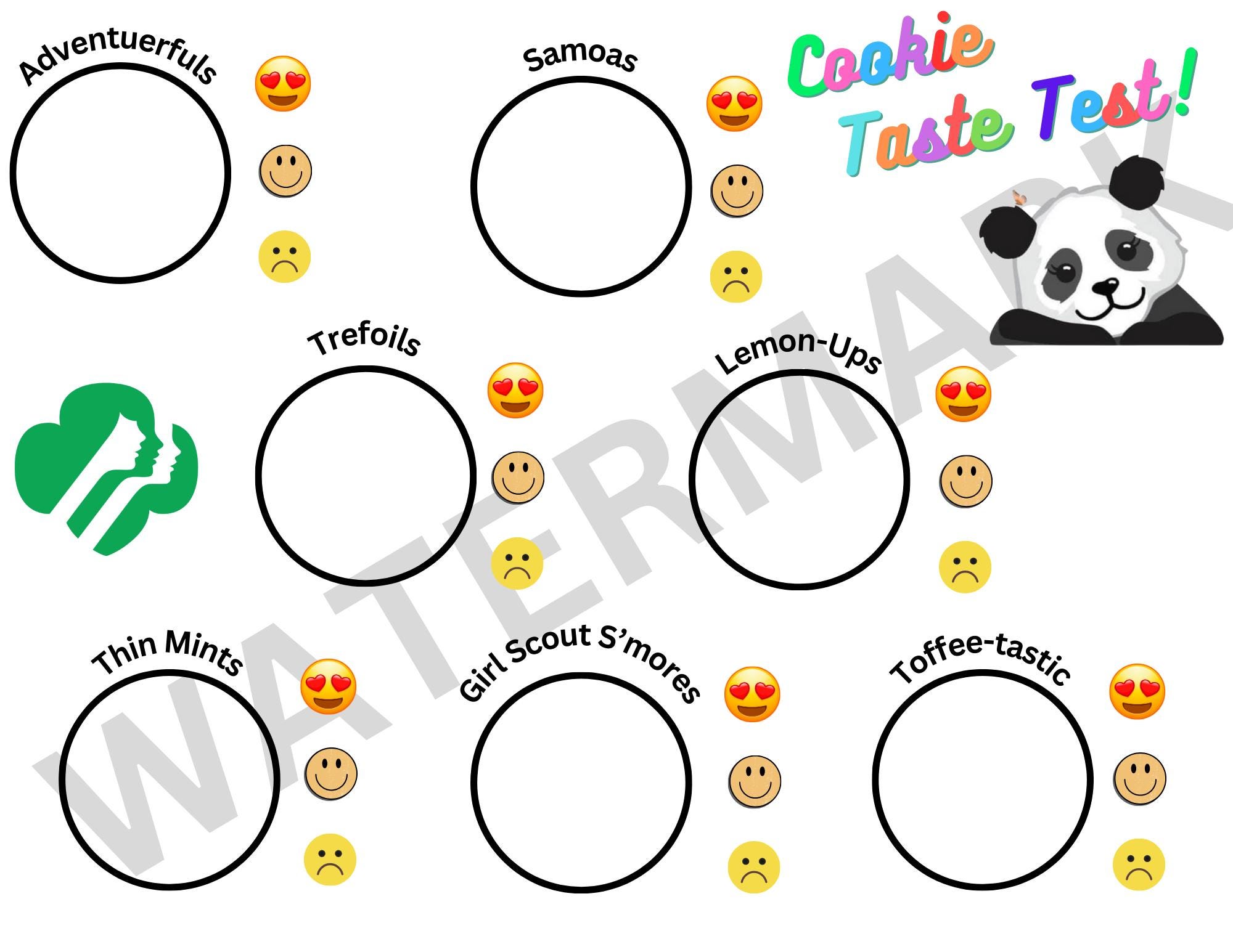 Girl Scout Cookie Taste Testing Sheet I Cookie Taste Testing I Girl ...