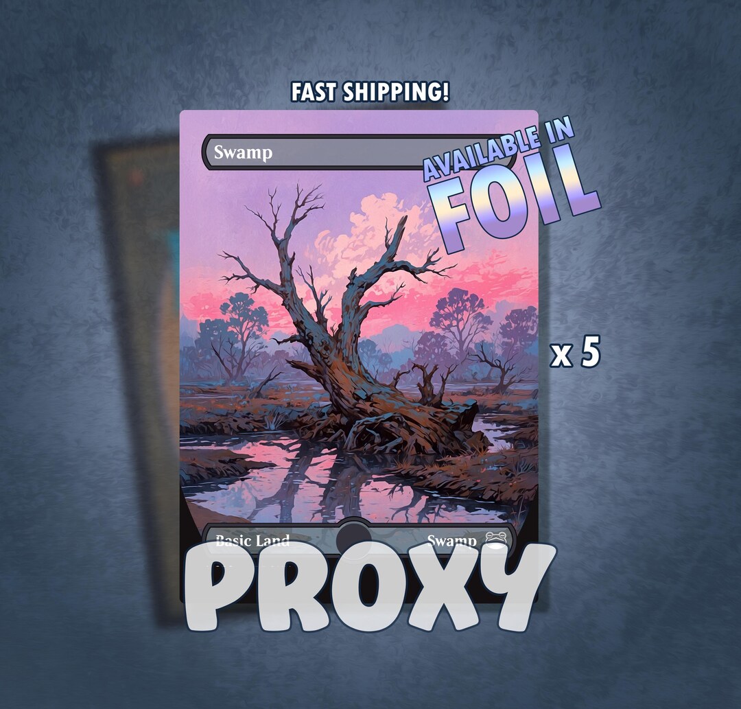 Pastel Swamp Basic Lands / MTG Proxy / Custom Proxy - Etsy