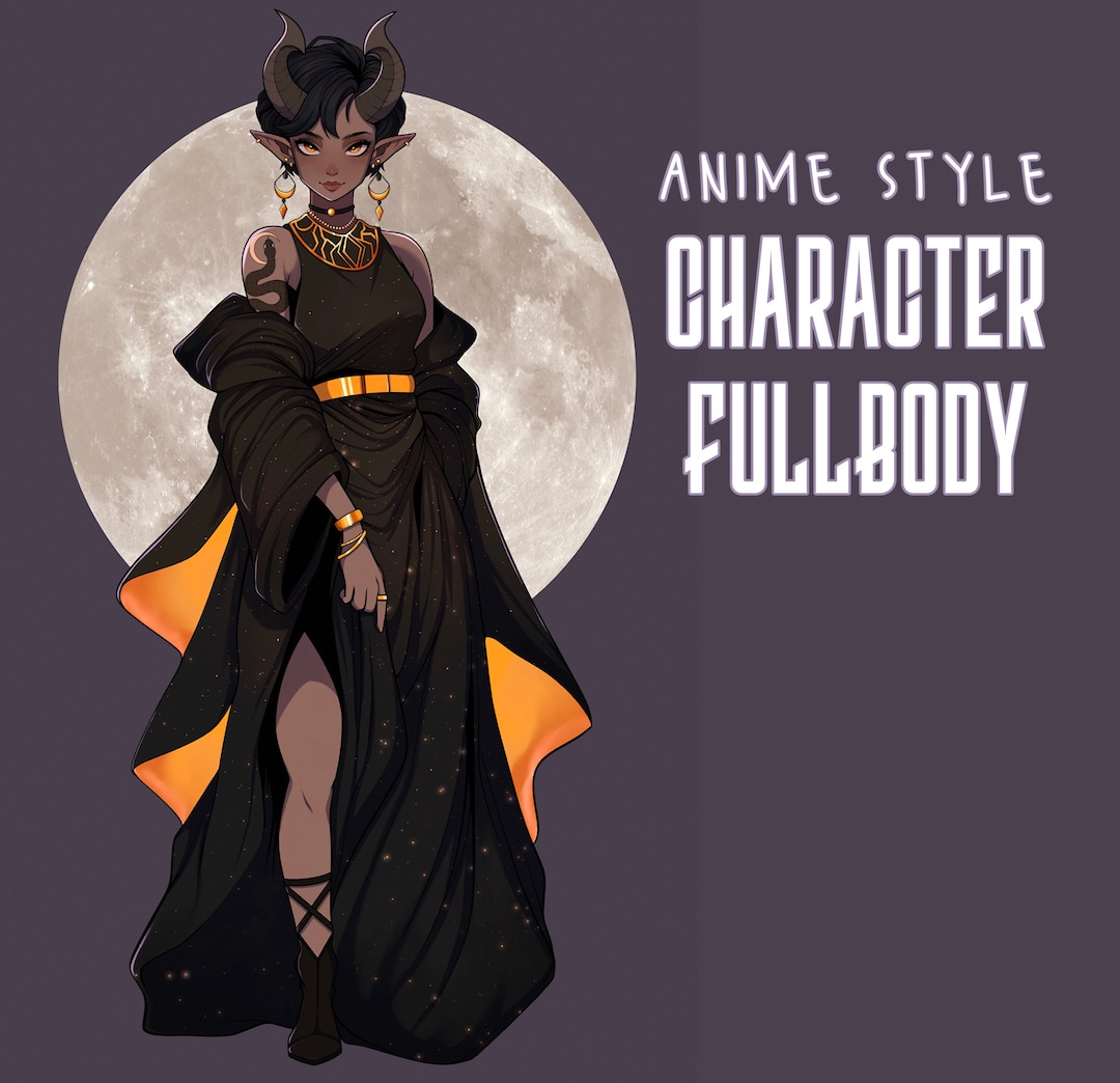 Custom Anime Full Body Illustration, Digital Character Commission, 100% ...